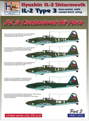 H-Model Decals D72032 Ilyushin Il-2 Type 3 Czechoslovak Air Force (Part 3)
