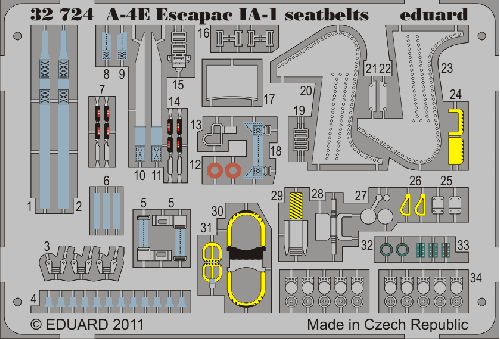 Eduard 32724 A-4E Escapac IA-1 seatbelts TRUMPETER