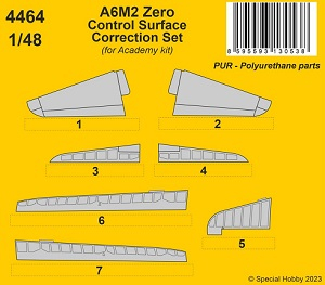 CMK K4464 A6M2 Zero Control Surface Correction Set (For Academy Kit)