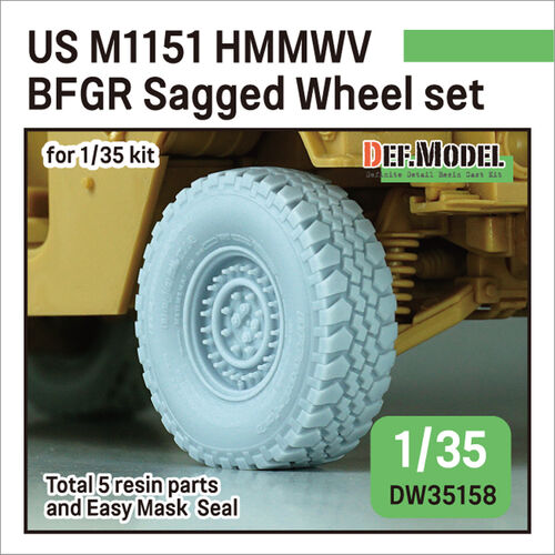 DEF Model DW35158 US M1151 HMMWV BFGR - Sagged Wheel Set (Retooled DW35032)