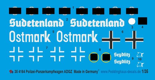 Peddinghaus-Decals 4164 Police Panzerkampfwagen ADGZ