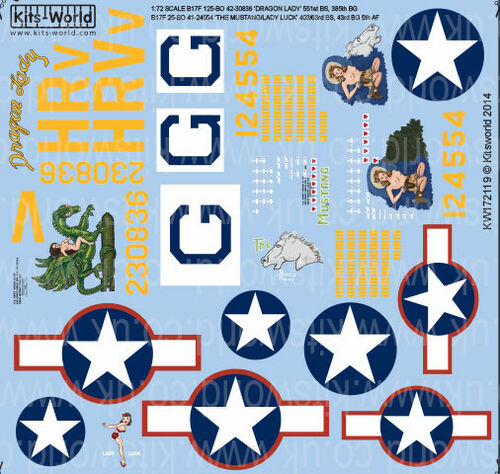 Kits World 172119 Boeing B-17 F ('Dragon Lady' and 'The Mustang/Lady Luck')