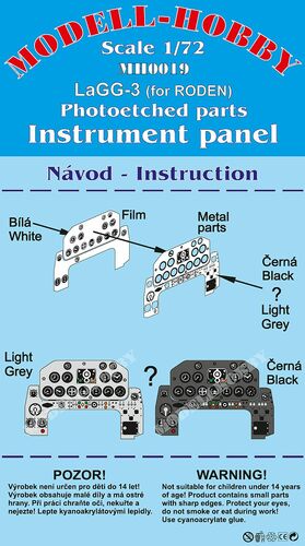 MH Models K72919 Lagg-3 Photoetched parts instrument panel for Roden ex Modell-Hobby