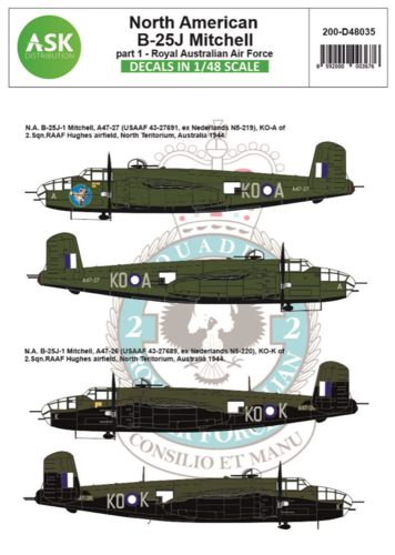 Art Scale Kit D48035 B-25 J Mitchell part 1 - Royal Australian Air Force