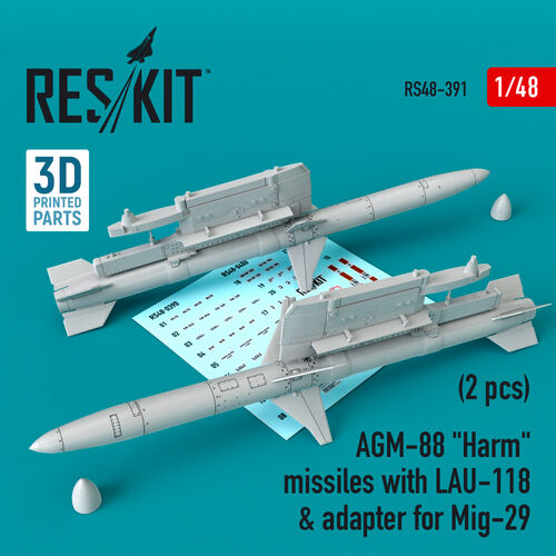 RES/KIT 48-0391 AGM-88 "Harm" missiles with LAU-118 and adapter for Mig-29 2 pcs