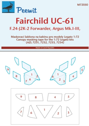 Peewit 72050 Canopy mask for Fairchild UC-61 Legato