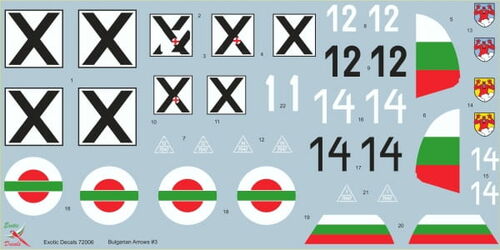 Exotic Decals 48006 Bulgarian Arrows #3 Bf-109 E-3a in Bulgarian service