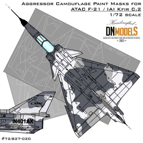 DN Models 72-827-020 Aggressor Camouflage Paint Masks For ATAC F-21/IAI Kfir C2