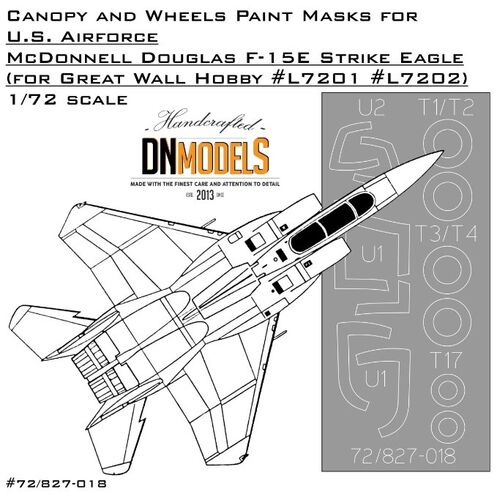 DN Models 72-827-018 F-15E Canopy And Wheels Paint Masks (For G.W.H)
