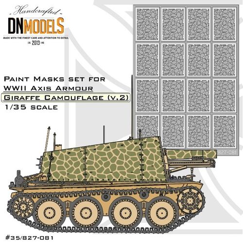 DN Models 35-827-081 Giraffe Camouflage Paint Mask Set Ver.2 Axis WW II Armor