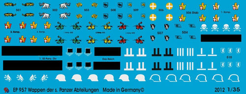 Peddinghaus-Decals 0957 Unit Markings Of The Heavy Tank Units Of Wehrmacht And Waffen SS