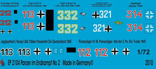 Peddinghaus-Decals 2104 German Tanks In The Final Battle Of The Reich No. 2