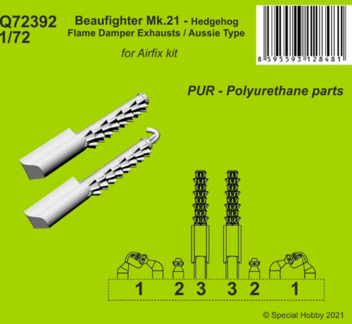 CMK Q72392 Beaufighter Mk.21 - Hedgehog Flame Damper Exhausts / Aussie Type