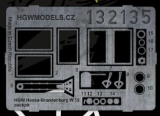 HGW Models 132135 Hansa-Brandenburg W.12 Cockpit