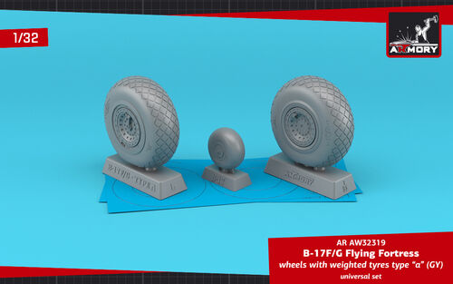 Armory Models Group AW32319 B-17F/G Flying Fortress wheels w/ weighted tyres type "a" (GY)