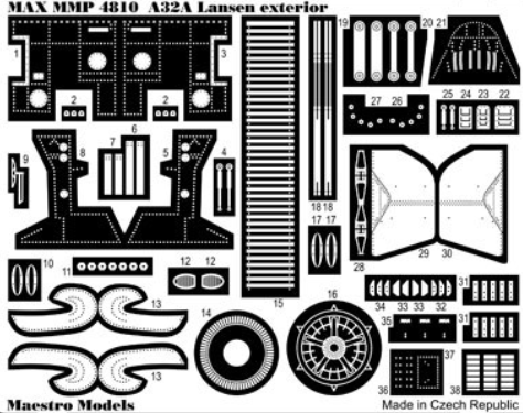 DISCONTINUED Maestro Models P4810 SAAB A32A Lansen & J32 exterior detail set