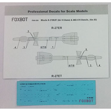 FOXBOT 48-056 Soviet Missile R-27ER/ET (AA-10 Alamo) & AKU-470 Stencils (Var.2)