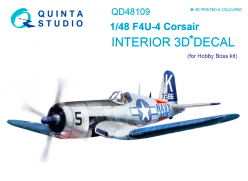 Quinta Studio QD48109 F4U-4 3D-Printed and coloured Interior on decal paper