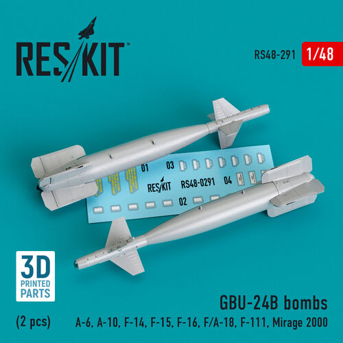 RES/KIT 48-0291 GBU-24B Bombs (2 pcs) (A-6, A-10, F-14, F-15, F-16, F/A-18, F-111, Mirage 2000)