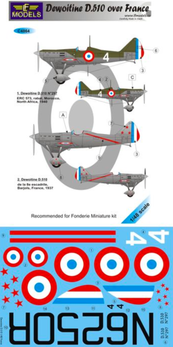 LF Models C4864 Dewoitine D.510 over France