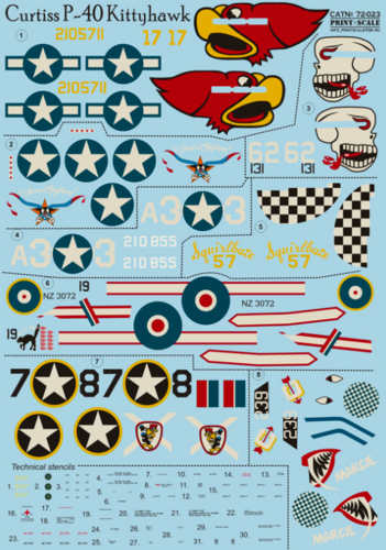 Print Scale 72-023 Curtiss P-40 Kittyhawk