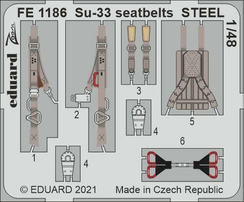 Eduard FE1186 Su-33 seatbelts STEEL MINIBASE