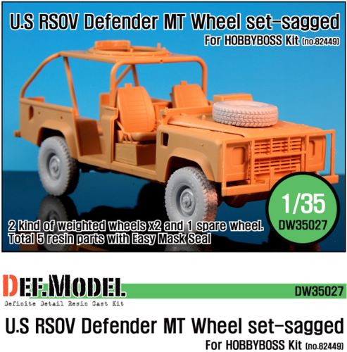 DEF Model DW35027 U.S RSOV Defender "MT" Sagged wheel set (for Hobbyboss 1/35)