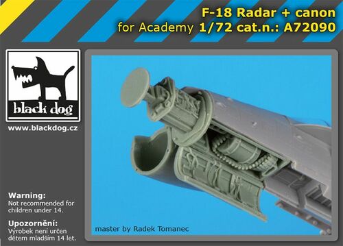 Black Dog A72090 F-18 Radar + canon for Academy