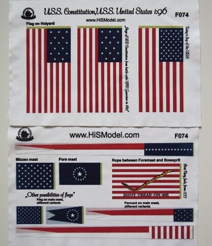 HiSModel F074 Constitution, United States - set of flags