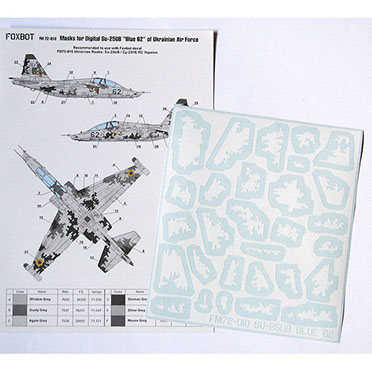 FOXBOT FM-72-010 Masks for digital camouflage of Su-25UB Blue 62, Ukrainian Air Forces
