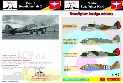 Ropos Models MNFDL72038 Bristol Beaufighter Mk.X - Beaufighter foreign ministry