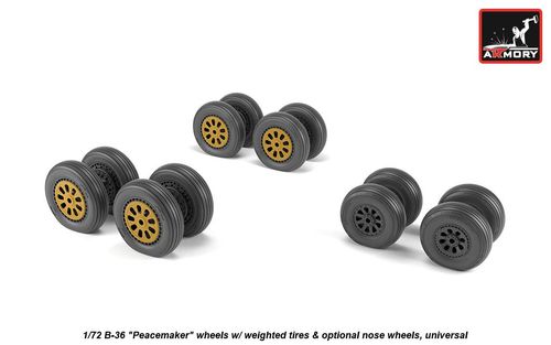Armory Models Group AW72327 B-36 Peacemaker wheels w/ weighted tires & optional nose wheels