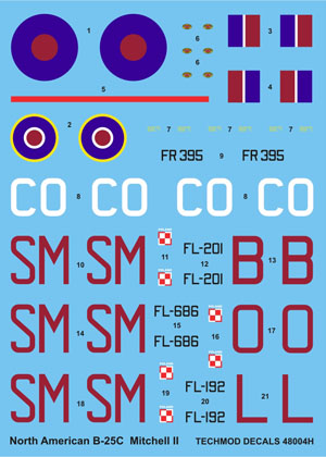 Techmod 48004 North American B-25C Mitchell II