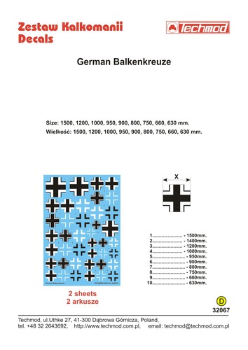 Techmod 32067 German Balkenkreuze
