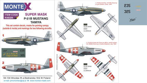 Montex K48326 P-51B Mustang Tamiya