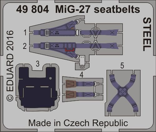 Eduard 49804 MiG-27 seatbelts STEEL TRUMPETER 05802