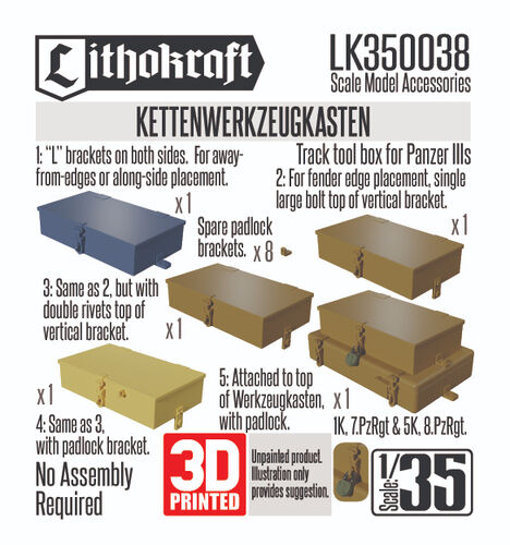 Lithokraft Range 350038 Kettenwerkzeugkasten - Track Tool Box For Panzer IIIs