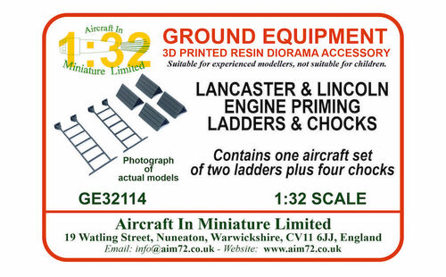 Aircraft In Miniature Ltd GE32114 Avro Lancaster - Priming Ldders and Wheel Chocks