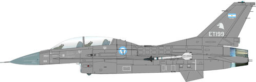 Lima November Decals 72-D23 General Dynamics F-16 B - Royal Danish Air Force (RDAF) ET199 with Argentinian Markings