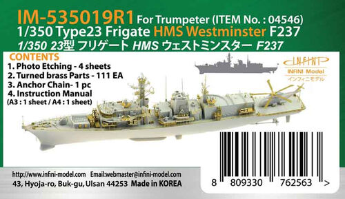 Infinimodel IM535019R1 HMS Westminster (Type 23 Frigate) - Detail Up Set (for Trumpeter 04546 Kit)