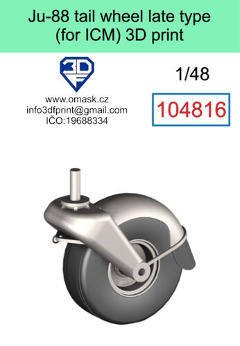 3DF 104816 Ju-88 Tail Wheel Late Type (For ICM)