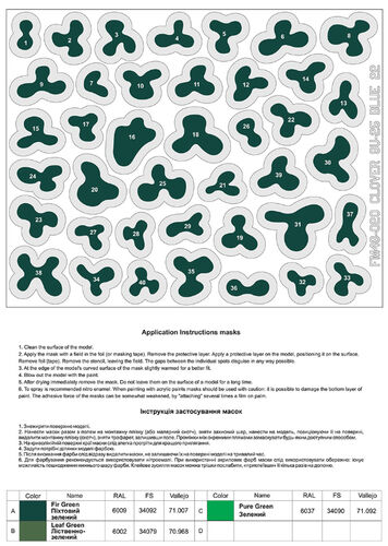 FOXBOT FM-48-020 Masks for Sukhoi Su-25 - “Blue 22” (Former 02) Ukranian Air Forces (Green Clover Camouflage)