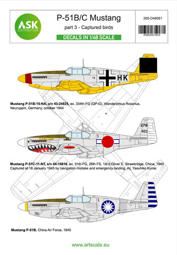 Art Scale Kit D48061 North American P-51 B/C Mustang Part 3 - Captured Birds