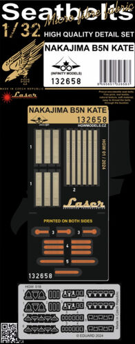 HGW Models 132658 Nakajima B5N2 Kate - Seatbelts (designed to be used with HPH Models kits)