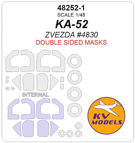 KV Models 48252-1 KA-52 (Double-Sided) And Wheels Masks