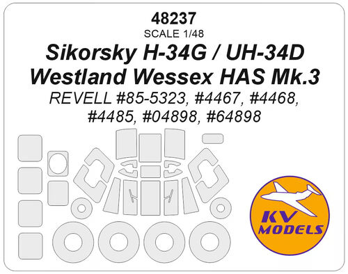 KV Models 48237 Sikorsky H-34G / UH-34D / Westland Wessex HAS Mk.3 And Wheels Masks