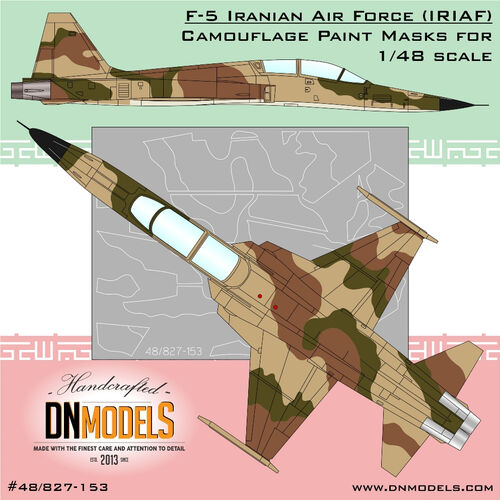 DN Models 48-827-153 F-5 Iranian Air Force (IRIAF) Camouflage Paint Masks