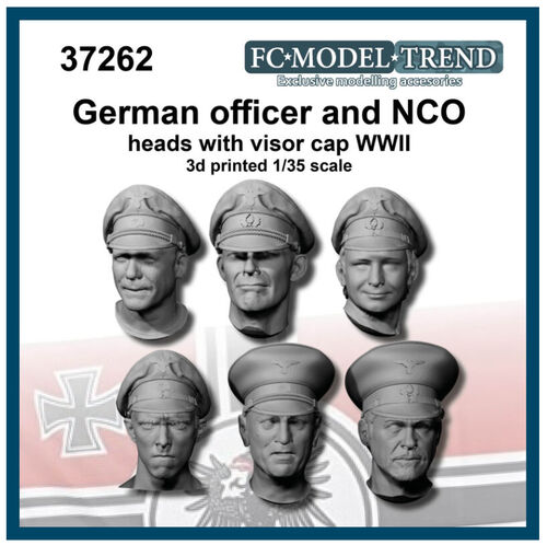 FC ModelTrend 37262 German WWII Officer and NCO Heads (3D-printed)