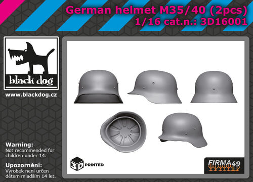 Black Dog 3D16001 German Helmet M35/40 (2 pcs)