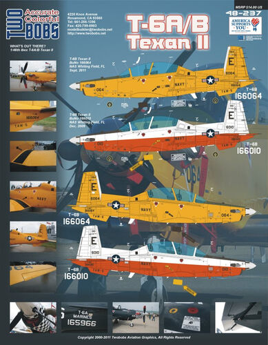 Two Bobs 48237 Beechcraft T-6 A/B Texan II (3 schemes)